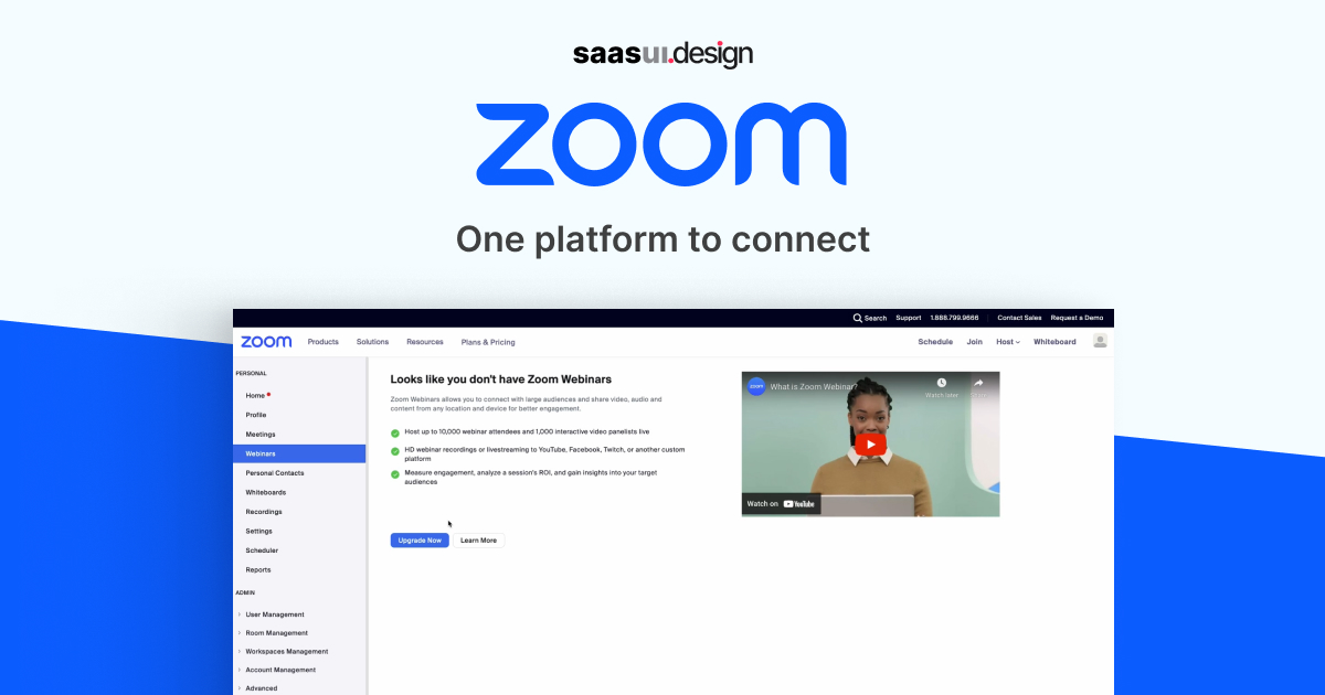 Zoom | UI, UX Design | SaaS | Application Design | saas ui